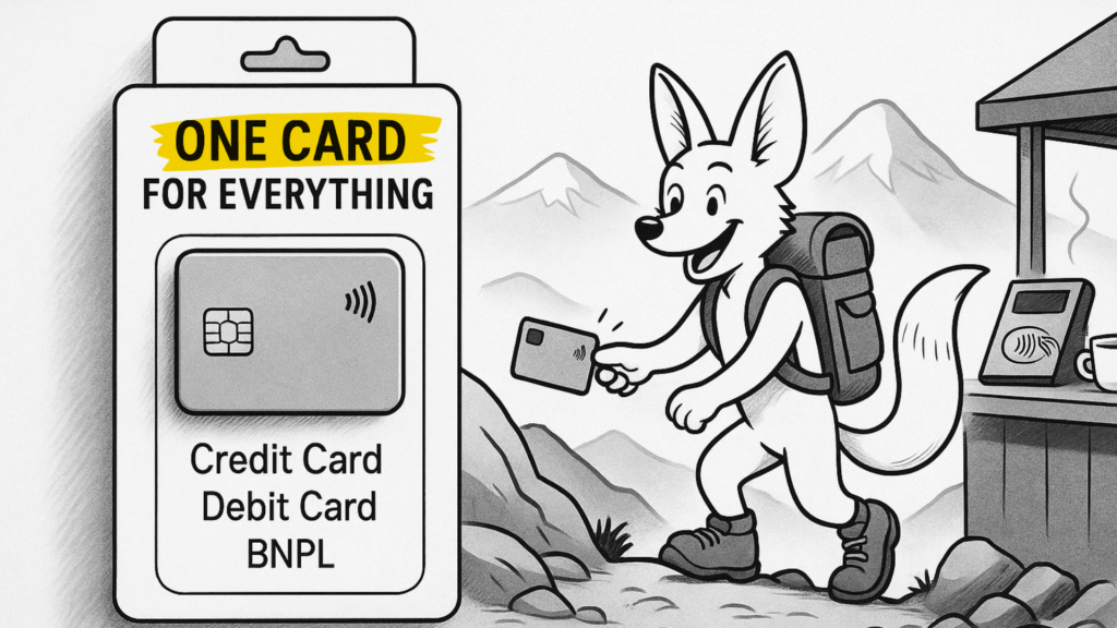 All-in-one payment cards examples: Visa Flexible Credential, Mastercard One Credential, and ...